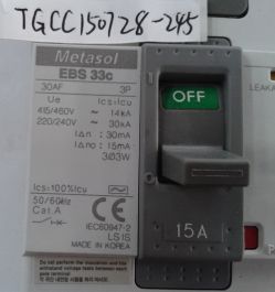 LS Metasol EBS 33c 15A 3P Molded Case Circuit Breaker on 100outlets.com